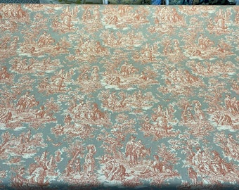 Coral Toile Fabric - Etsy