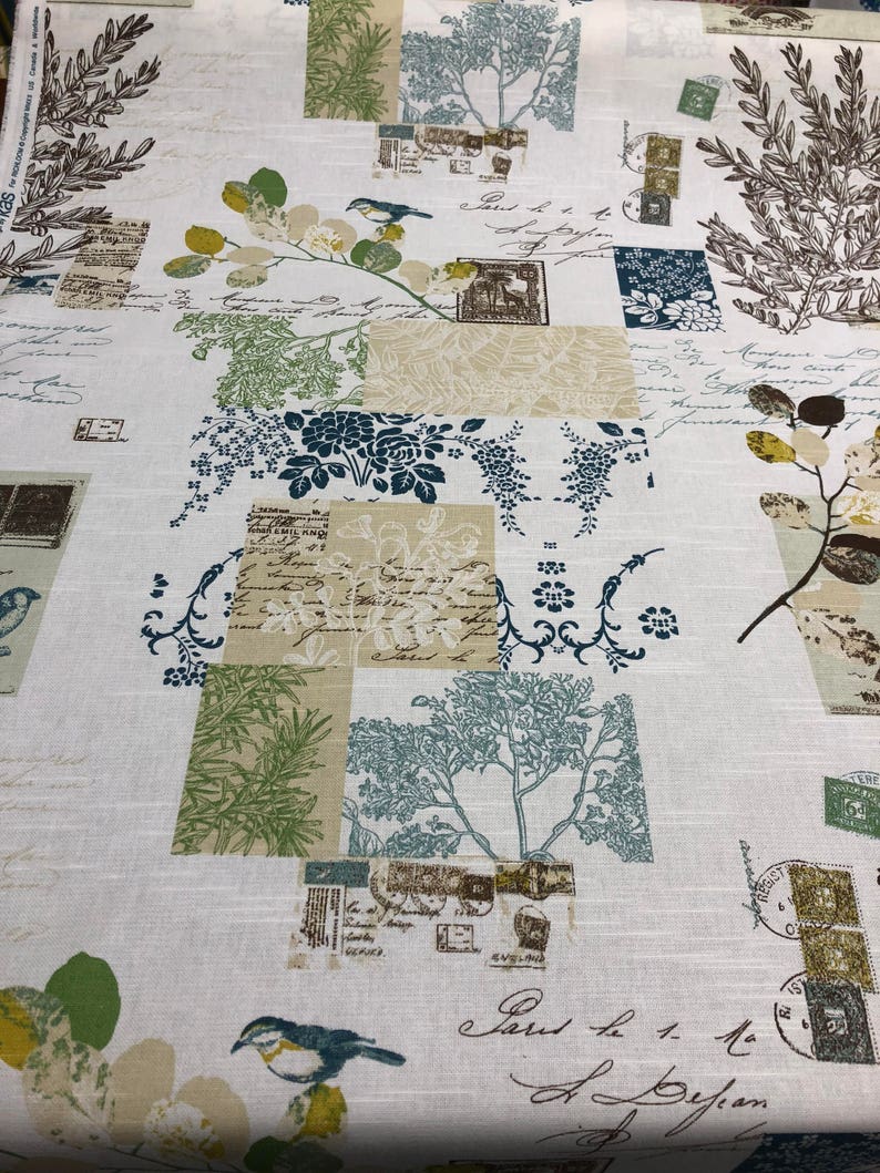 Richloom Brigitte Sky Blue French Script Paris Floral Fabric - Etsy