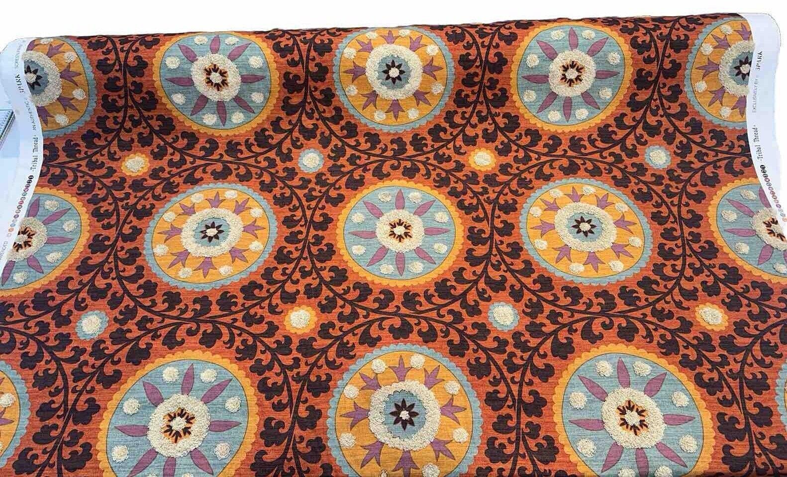 Waverly Tribal Thread Sunset Suzani Drapery Upholstery Fabric by the ...