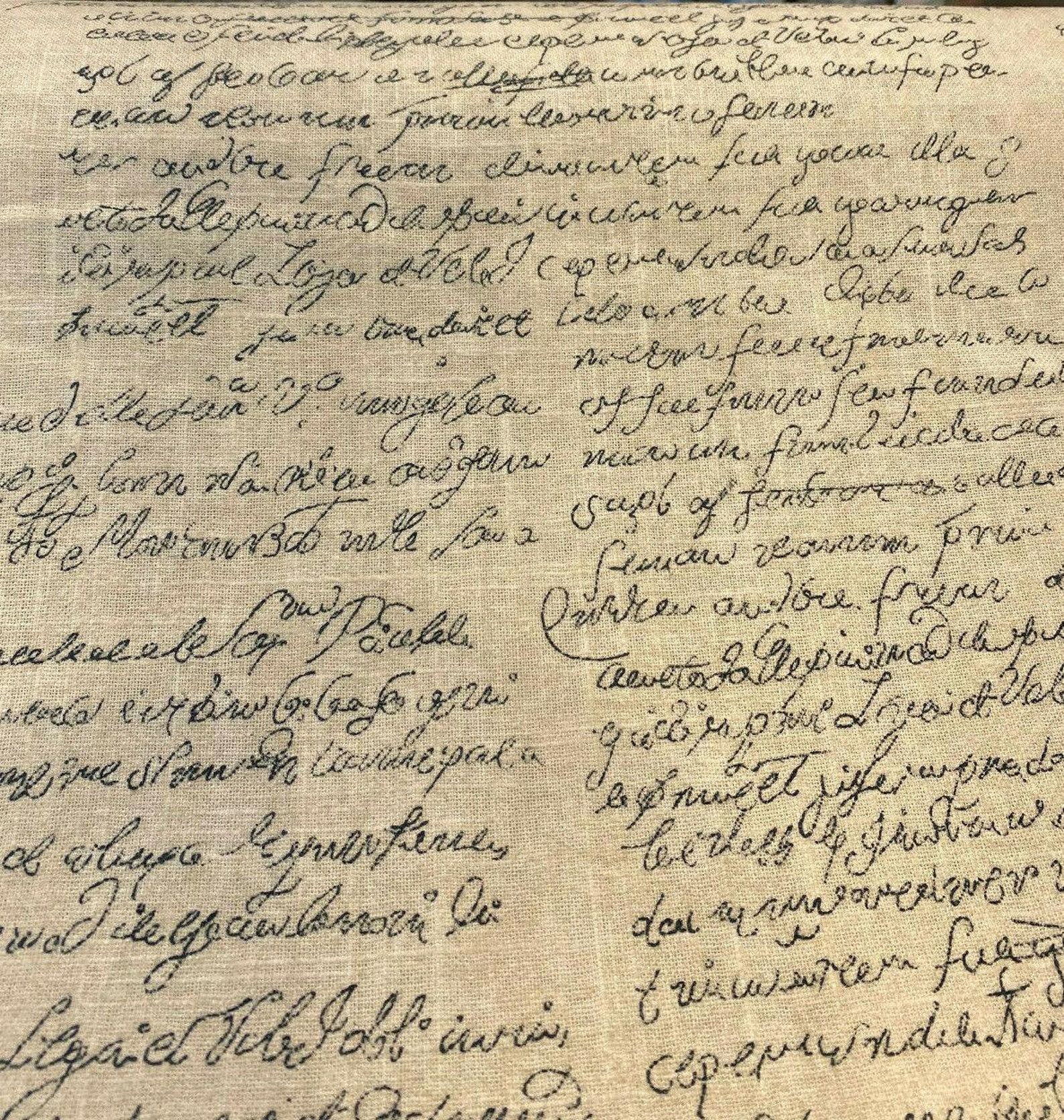Waverly Scripted Writing Linen Indigo Fabric by the Yard - Etsy