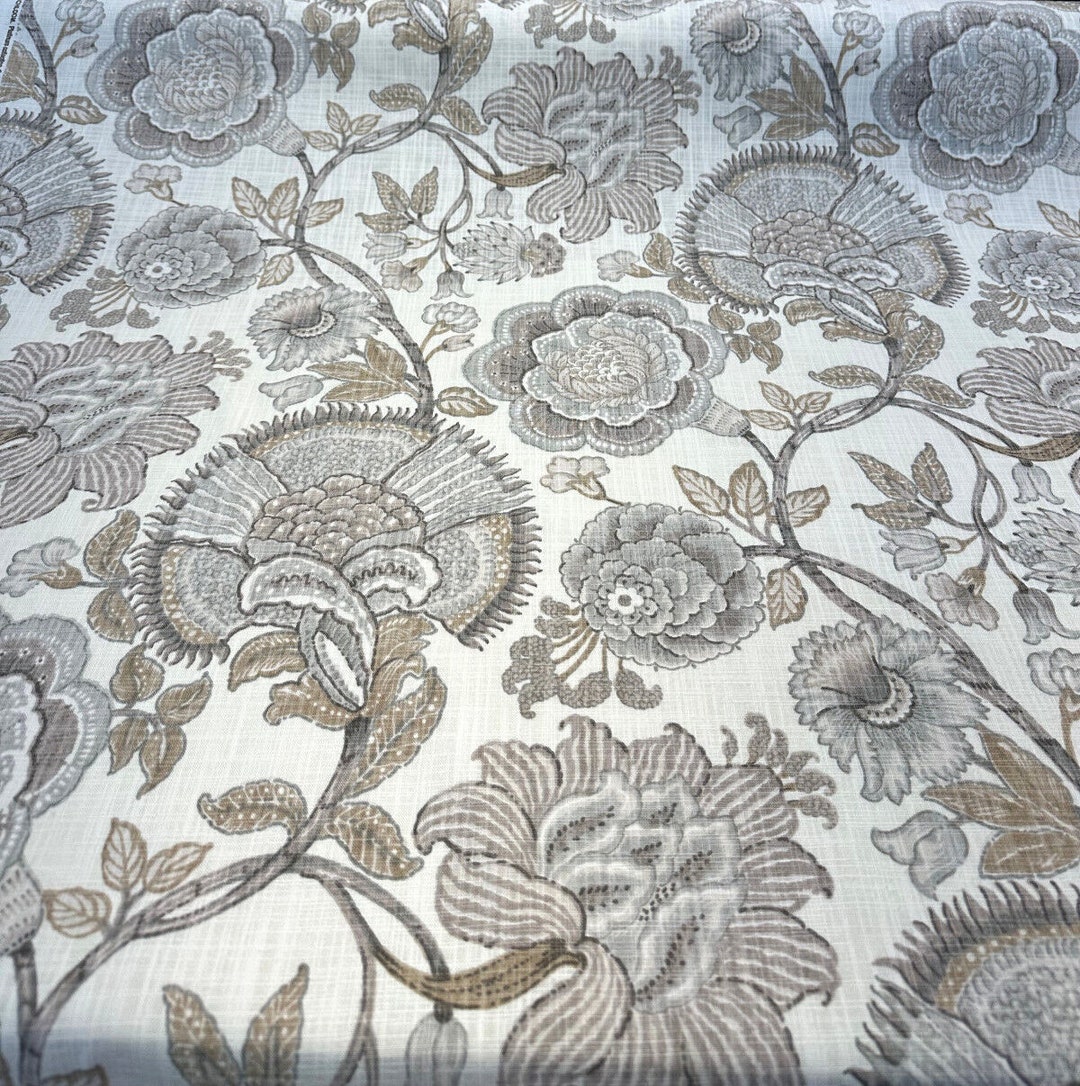 Richloom Floral Jacobean Vintage Stone Drapery Upholstery Fabric by the Yard - Etsy
