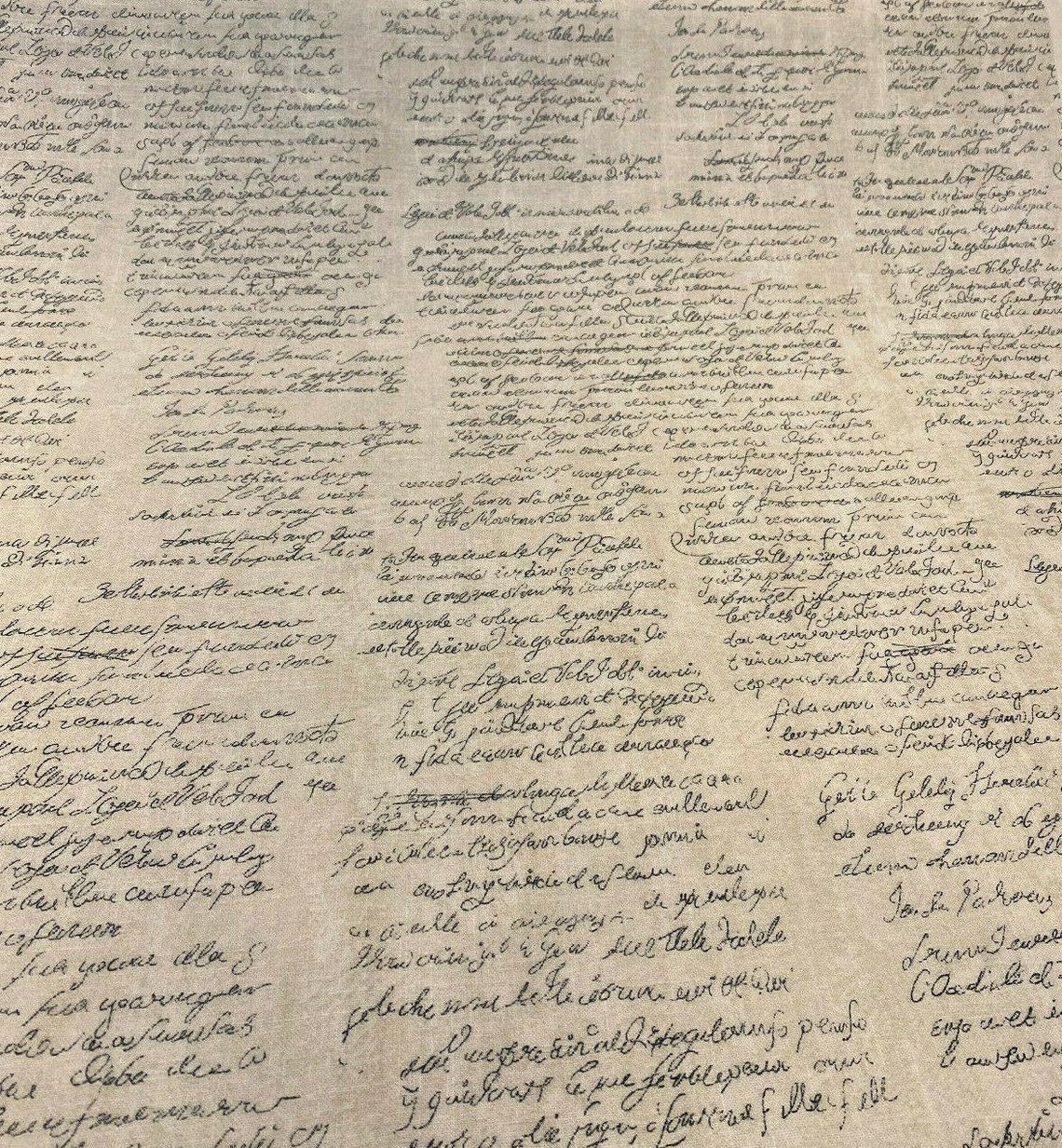 Waverly Scripted Writing Linen Indigo Fabric by the Yard - Etsy