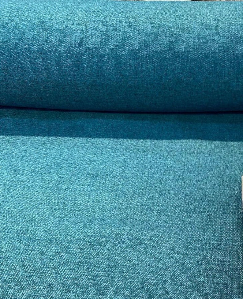 Peacock Turquoise Upholstery Penelope Chenille Fabric by the | Etsy