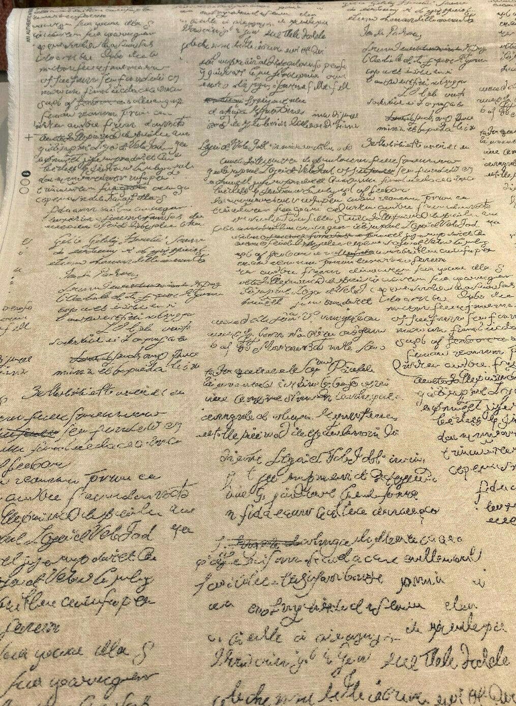 Waverly Scripted Writing Linen Indigo Fabric by the Yard - Etsy