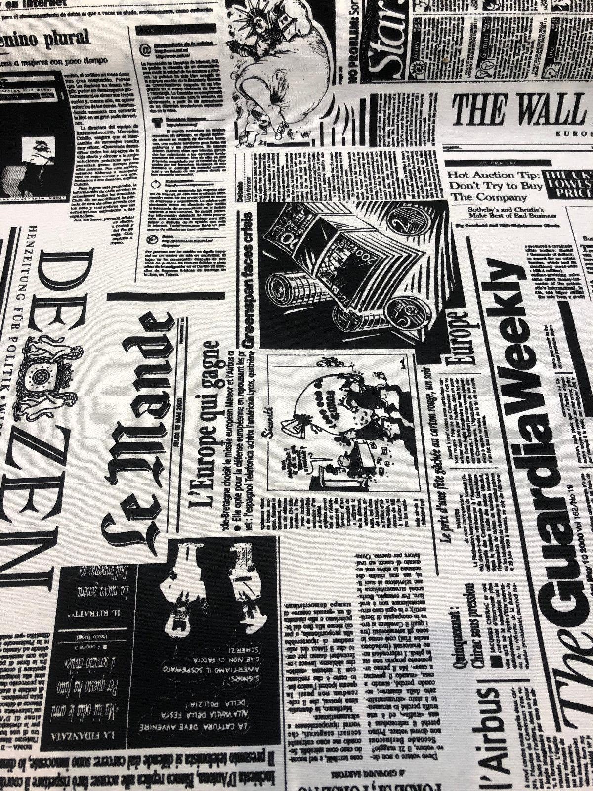 Wall Street Newspaper Cotton Drapery Upholstery Fabric by the | Etsy