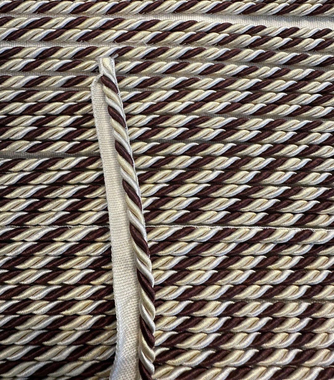 Brown With Cream Beige Mini Trim Rope With Gimp Drapery Upholstery by ...