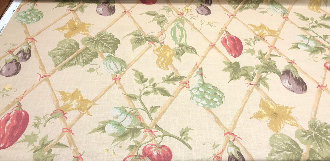 On the Vine Antique Fruits Vegetables Braemore P Kaufmann by the Yard ...