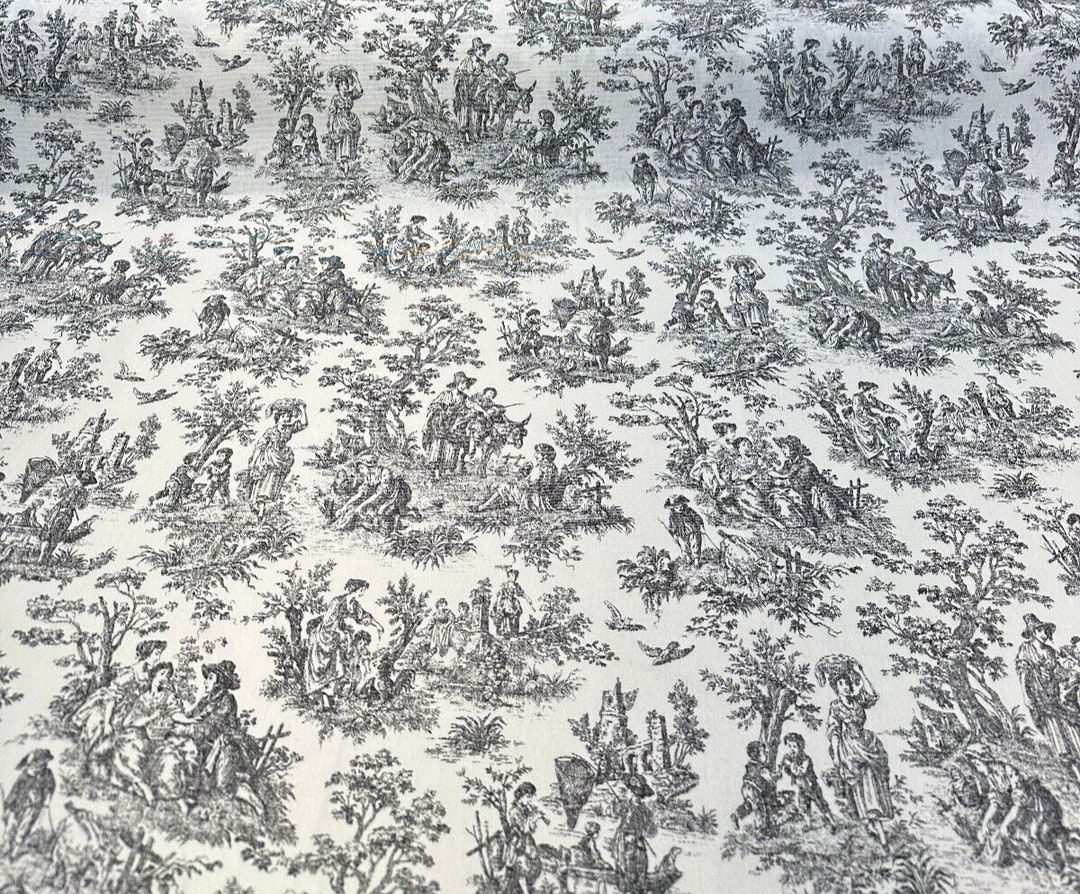 Waverly Toile Noir Black Charmed Rustic Life Fabric by the Yard - Etsy