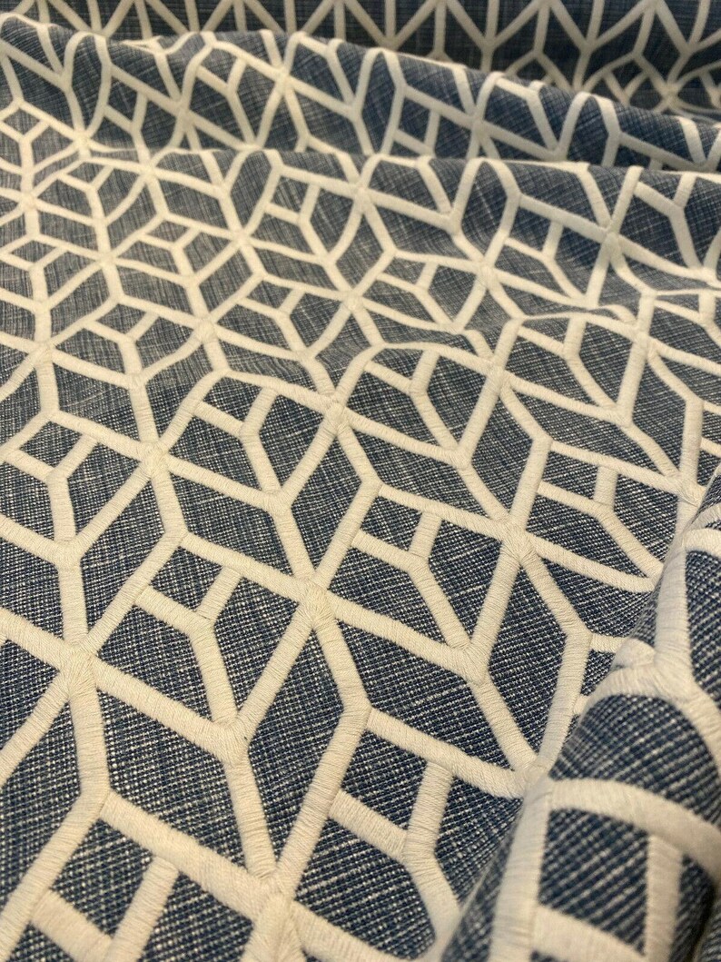 Waverly Blue Embroidered Key Elements Woven Fabric by the Yard - Etsy