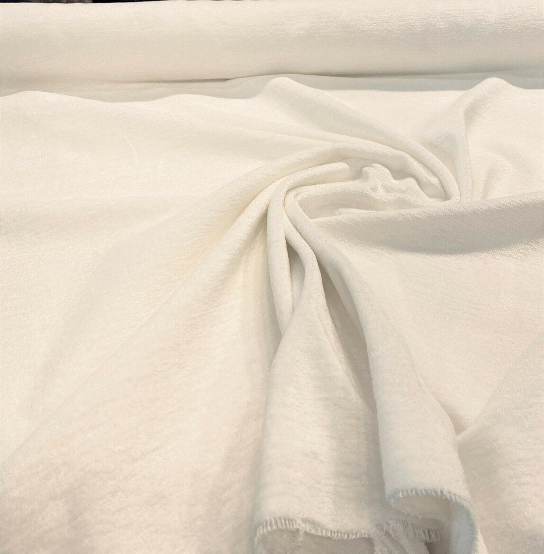 Soft Cuddle Chenille Optic White Upholstery Fabric by the Yard - Etsy