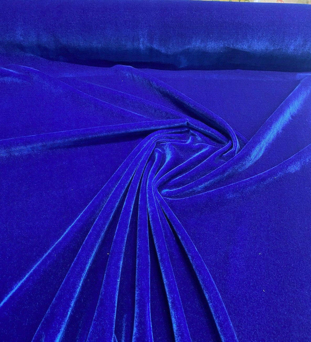Empress Blue Velour Velvet Drapery Fabric by the Yard - Etsy