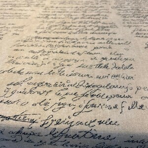 Waverly Scripted Writing Linen Indigo Fabric by the Yard - Etsy