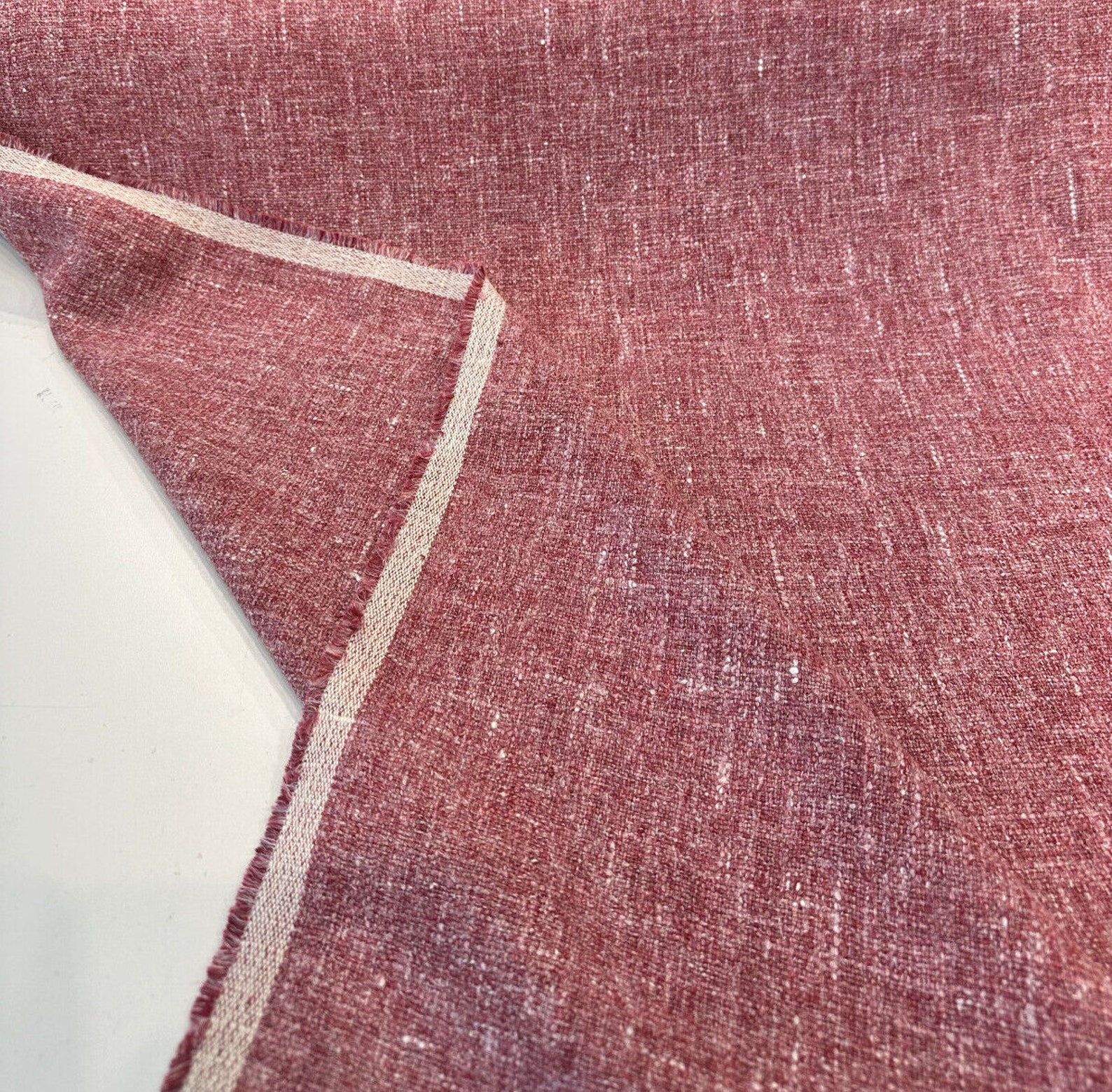 Libeco Belgian Linen Melange Scarlet Red Drapery Upholstery Fabric by ...