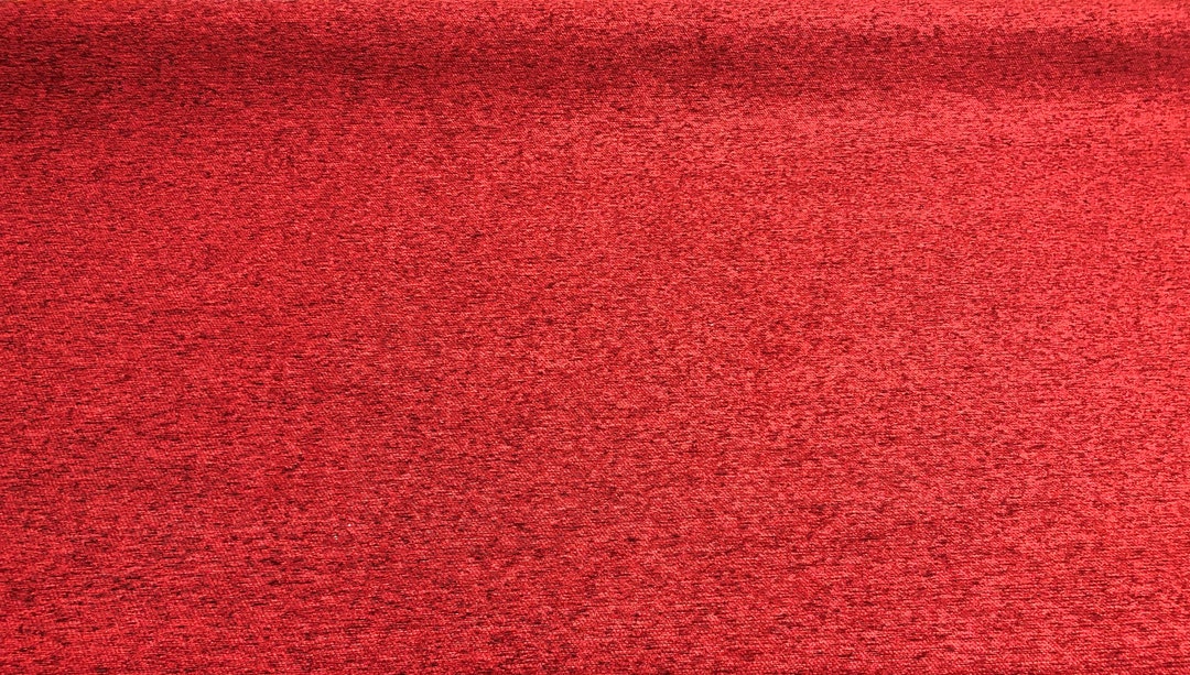 Ruby Red Heavy Solid Chenille Backed Upholstery Fabric by the Yard - Etsy