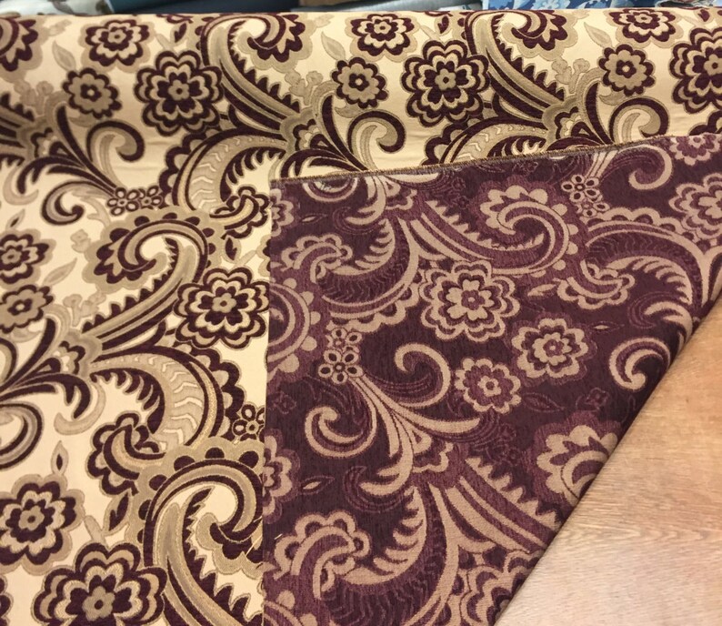 Moderna Wine Fabric Beautifull Chenille Upholstery 56" With Matching ...