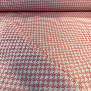 Regal Pink Houndstooth Chelsea Coral Jacquard Fabric by the Yard - Etsy