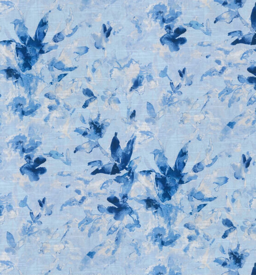 Waverly Soft Focus Sky Blue Floral Drapery Upholstery Fabric by the ...
