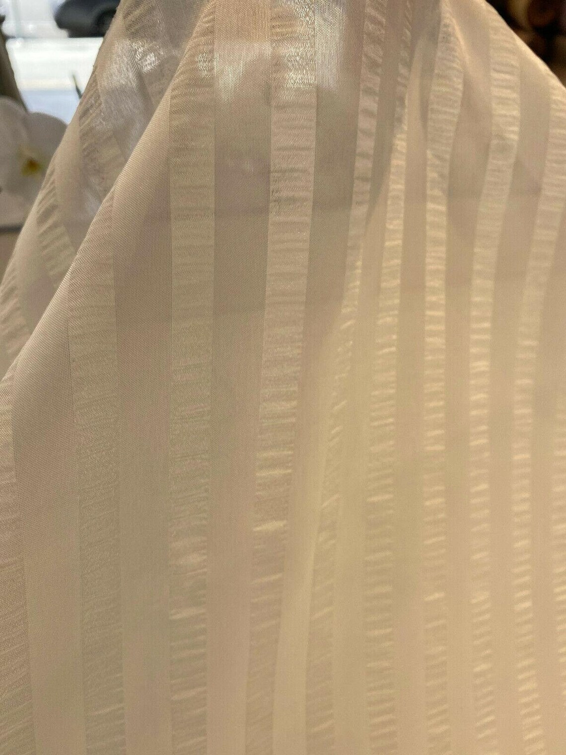 French Sheer Stripe Sala Antique White 106'' Wide Fabric by the Yard - Etsy