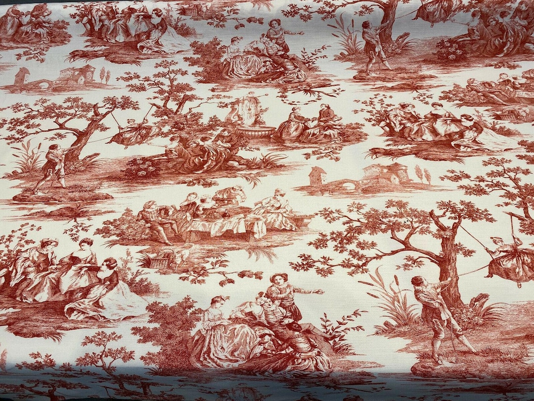 Waverly Toile Idyllic Days Red Amaryllis Fabric by the Yard - Etsy