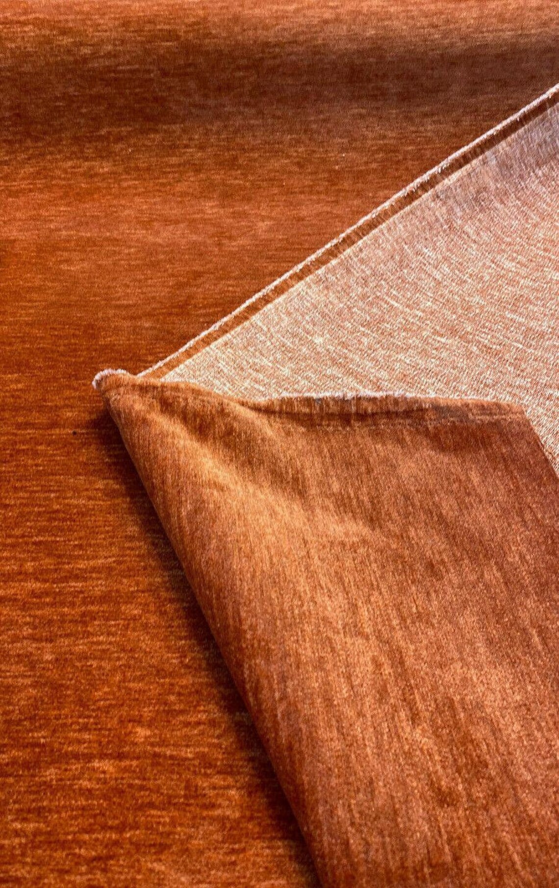 Lush Upholstery Orange Papaya Soft Chenille Fabric by the Yard - Etsy