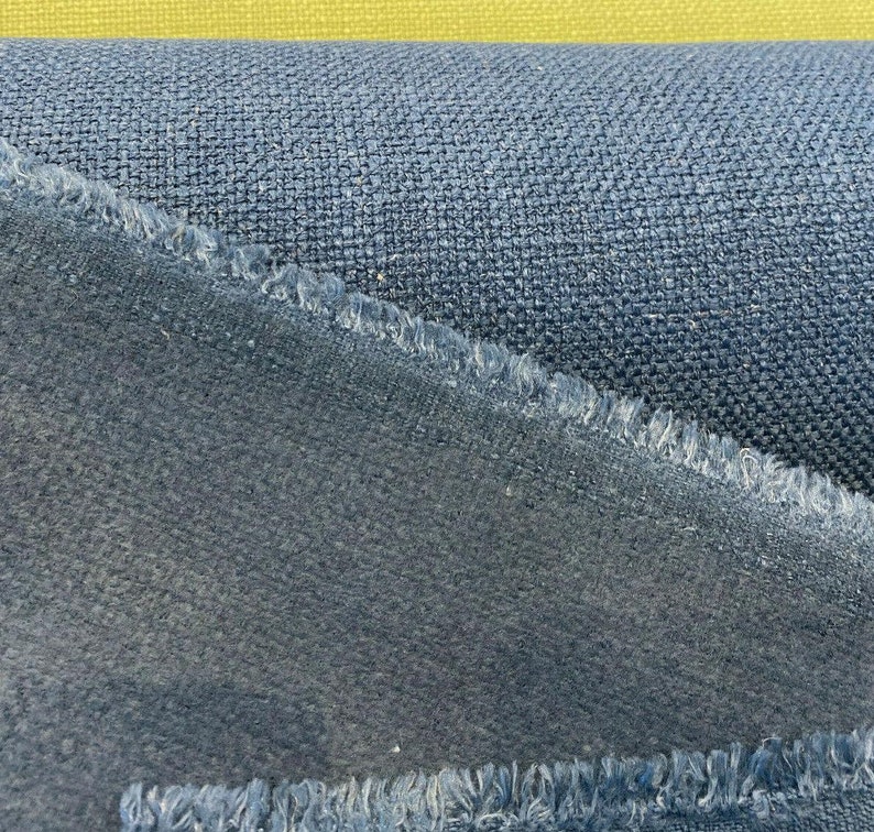 Talbot Marine Blue Linen Chenille Upholstery Fabric by the Yard - Etsy
