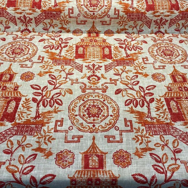 Red Toile Fabric - Etsy