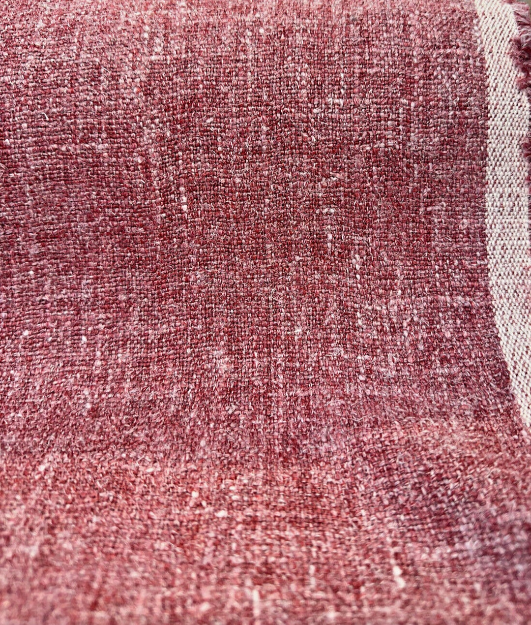 Libeco Belgian Linen Melange Scarlet Red Drapery Upholstery Fabric by ...