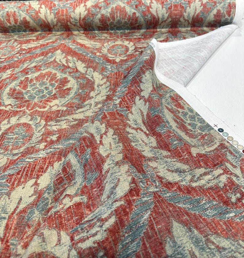 Waverly French Quarters Rouge Red Damask Drapery Upholstery Fabric by ...
