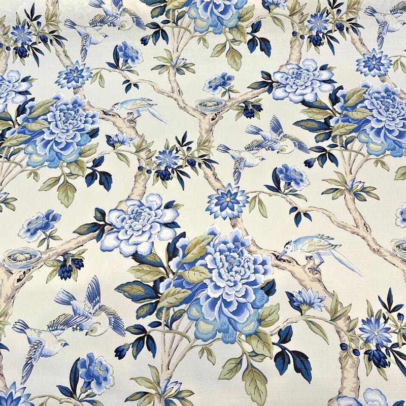 Waverly Blue Fabric - Etsy