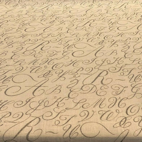 Cursive Fabric - Etsy