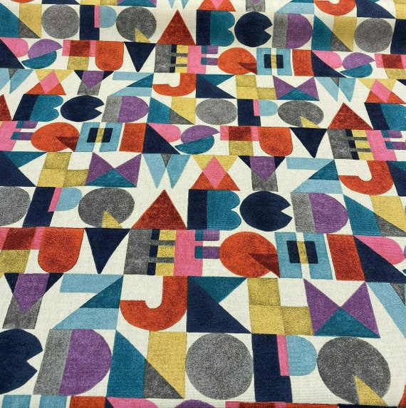 Block Letters Waverly Novogratz Spice Multi Purpose Fabric by | Etsy