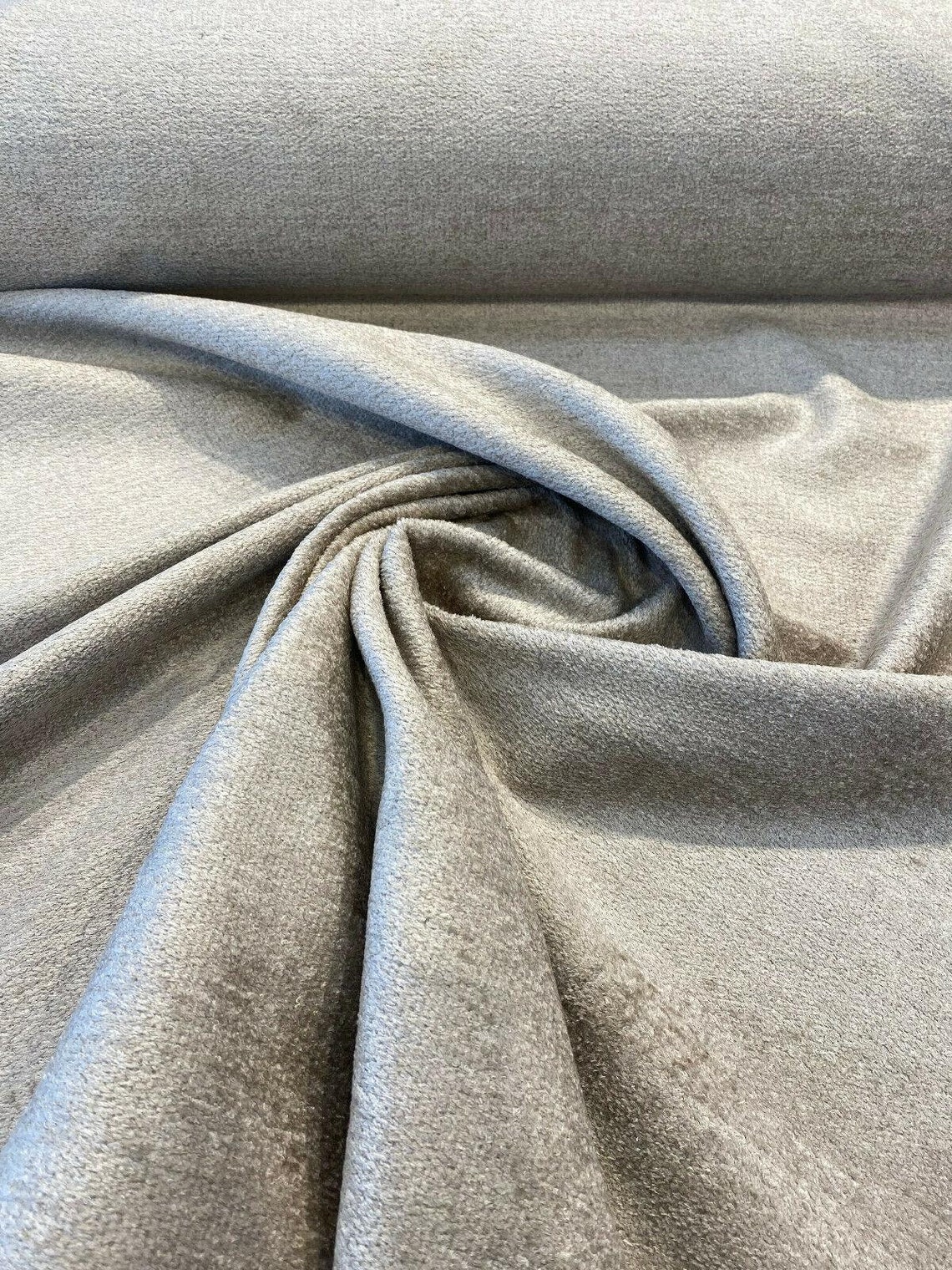 Yeti Sand Beige Italian Premium Soft Chenille Upholstery Fabric by the ...