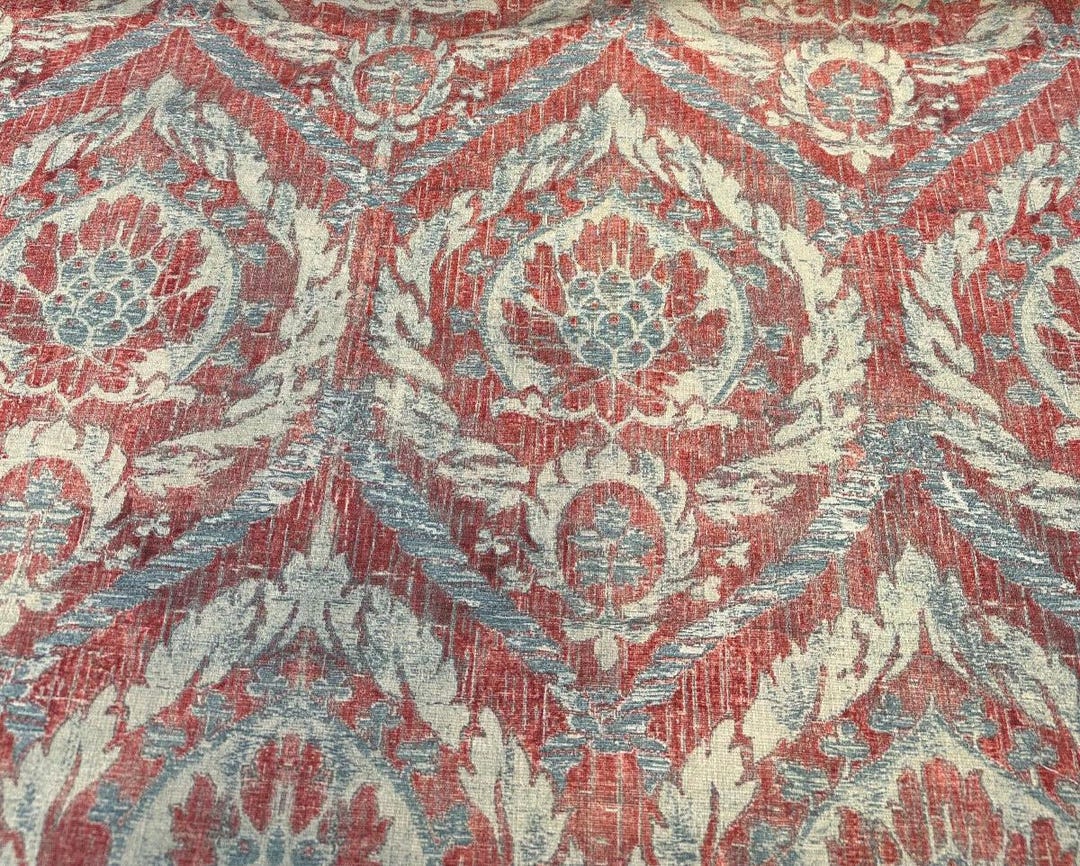 Waverly French Quarters Rouge Red Damask Drapery Upholstery Fabric by ...