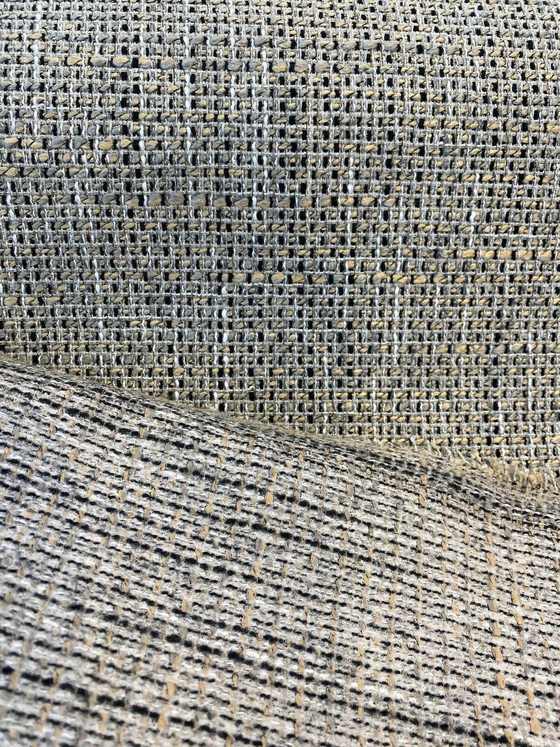 Tafnir Onyx Tweed Chenille Backed Upholstery Fabric by the Yard - Etsy