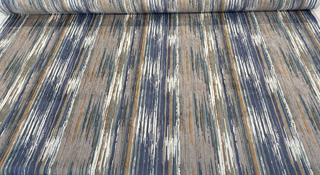 S2090 Alignment Aegean by Greenhouse Marseille Blue Velvet Fabric by ...
