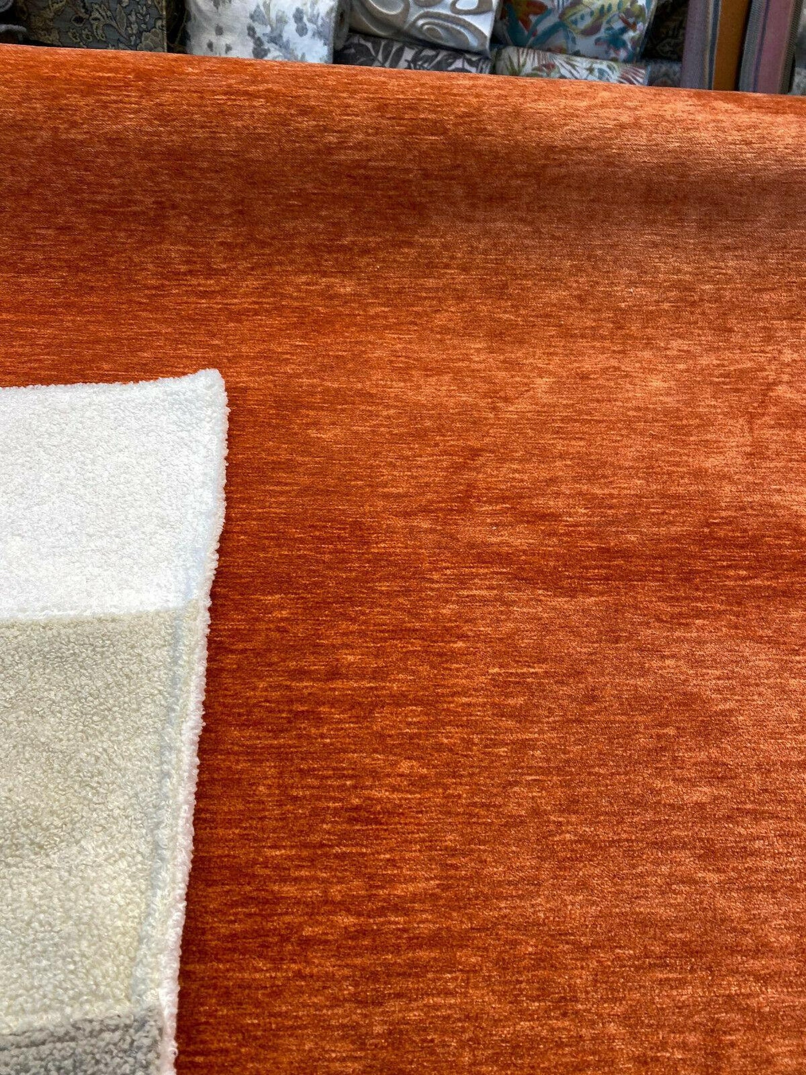 Lush Upholstery Orange Papaya Soft Chenille Fabric by the Yard - Etsy