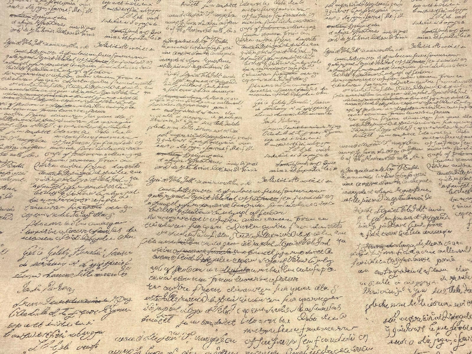 Waverly Scripted Writing Linen Indigo Fabric by the Yard - Etsy