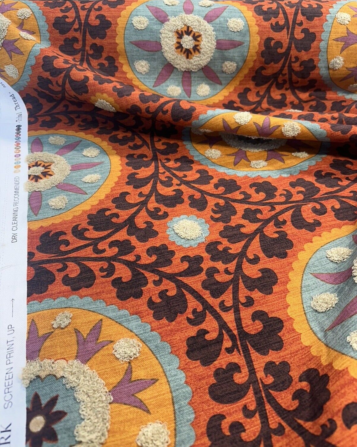 Waverly Tribal Thread Sunset Suzani Drapery Upholstery Fabric by the ...