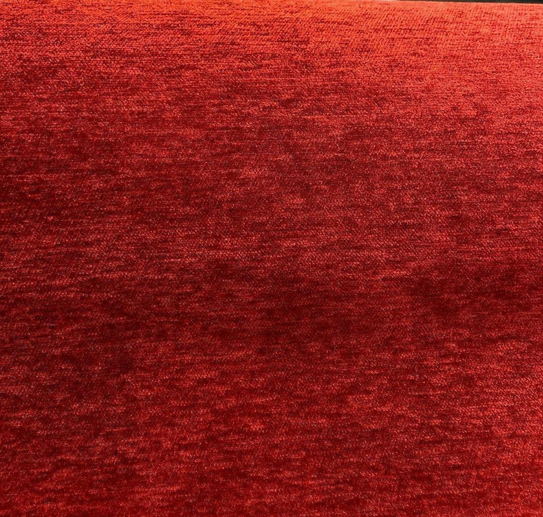 Barcelona Red Cinnabar Soft Chenille Upholstery Fabric by the Yard - Etsy