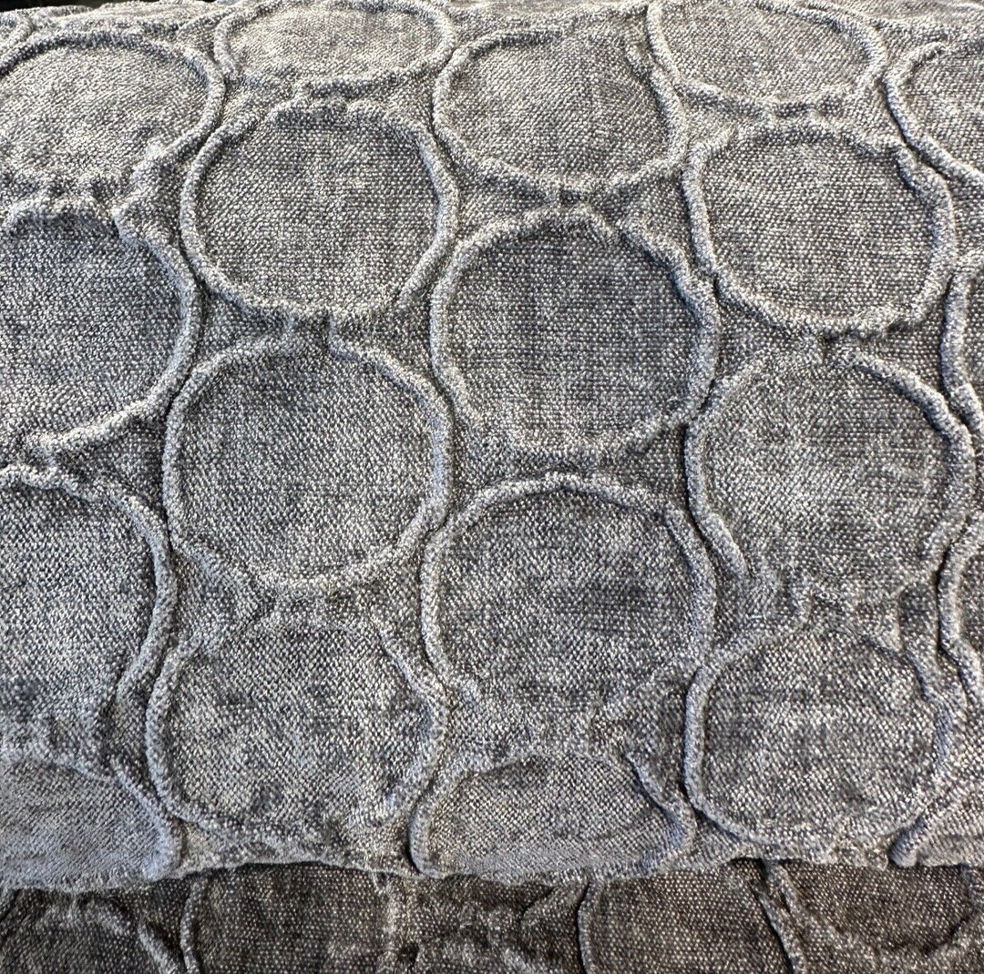 Raised Damask Circle Oslo Gray Eclipse Upholstery 43 Fabric by the Yard ...