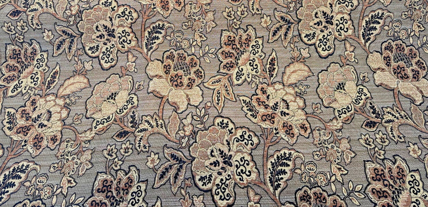 Upholstery Brown Black Floral Chenille Swavelle Fabric by the Yard - Etsy