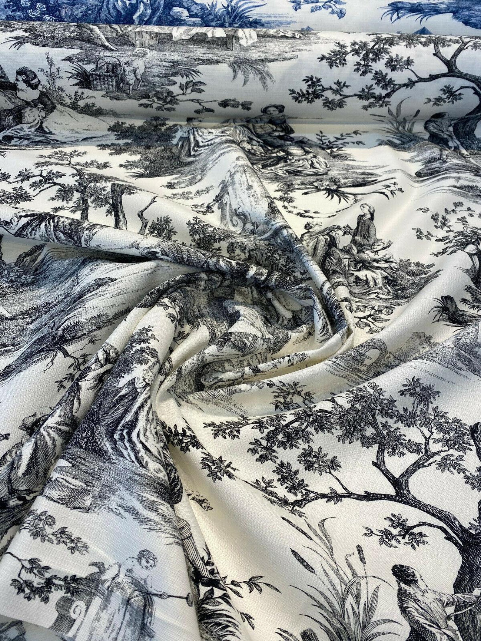 Waverly Toile Idyllic Days Black Noir Fabric by the Yard - Etsy