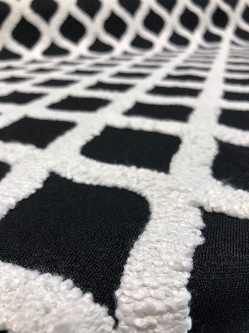 Valiant Time Black Embroidered Modern Rope Fabric Sold by the - Etsy