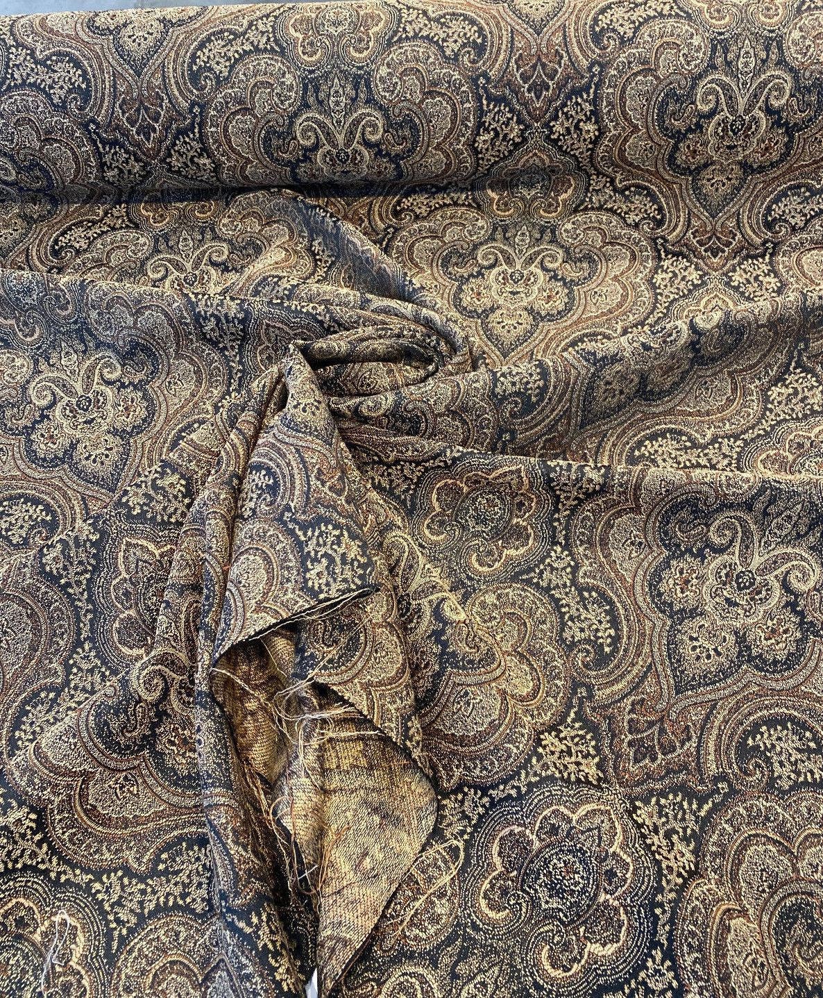 Swavelle Luxury Damask Black Bronze Chenille Upholstery Fabric - Etsy