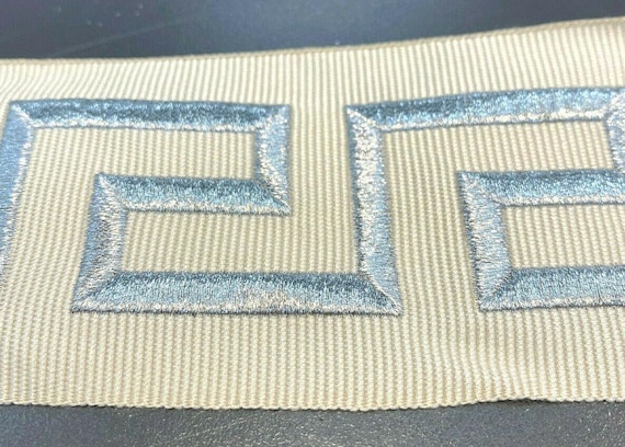 Embroidery Ivory Silver Greek Key Trim Tape By The Yard | Etsy