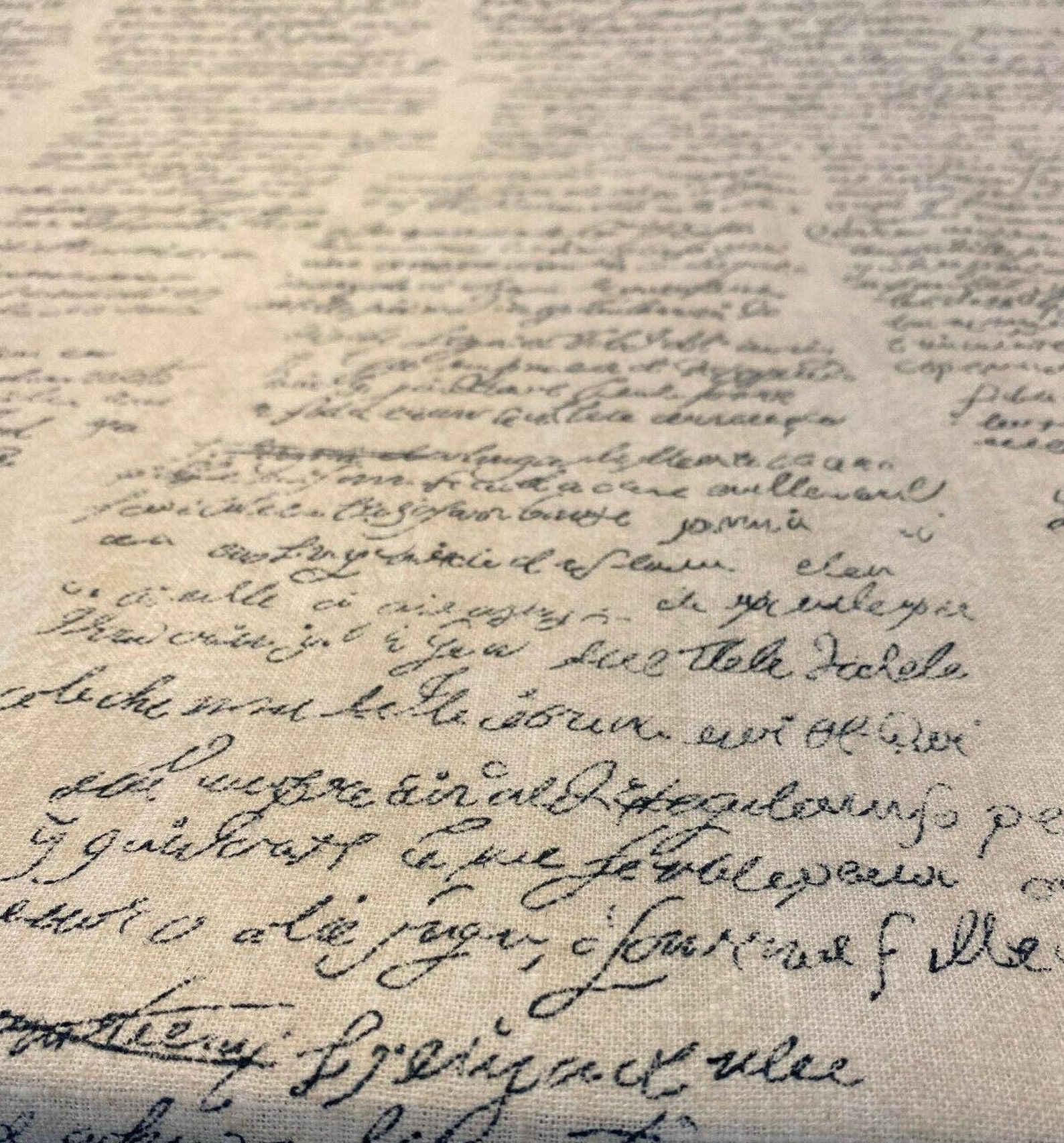 Waverly Scripted Writing Linen Indigo Fabric by the Yard - Etsy