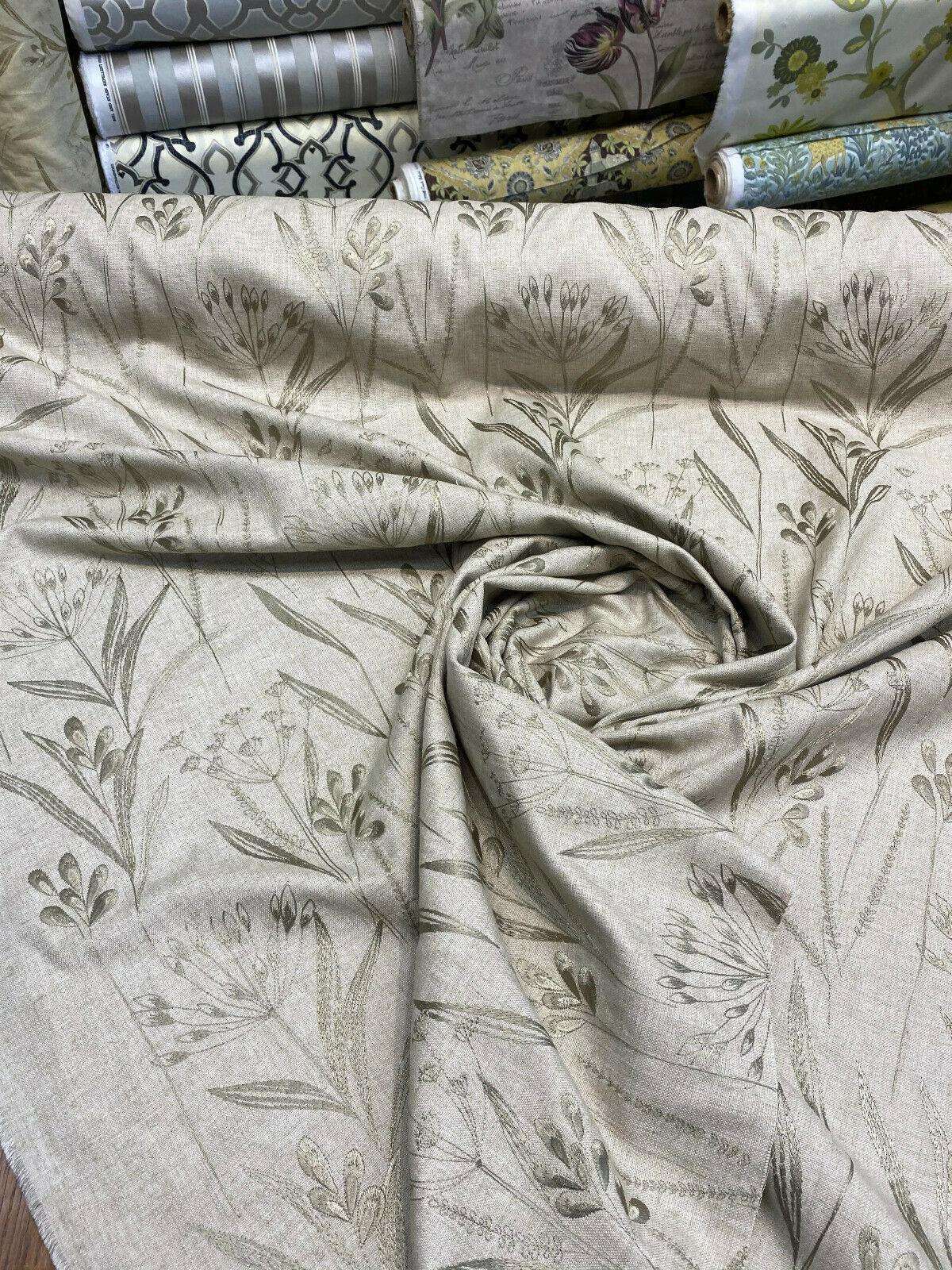 Lau Linen Flax Embroidered Floral Swavelle Fabric by the Yard - Etsy