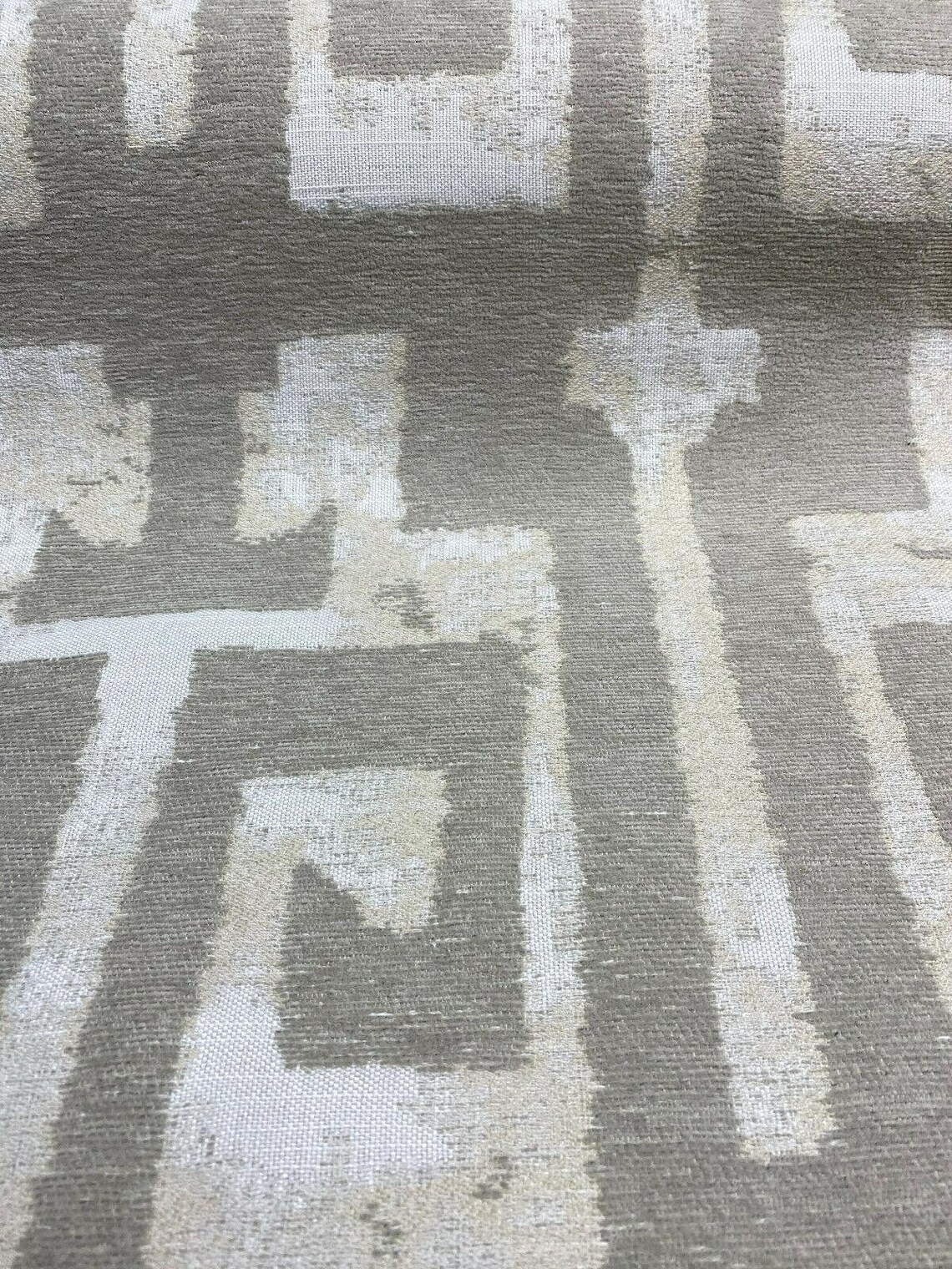 Tribal Text Styles Natural Tfa Chenille Upholstery Fabric by | Etsy