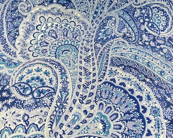 Pale Blue Paisley Fabric Small Paisley Positivity Light Blue White by ...