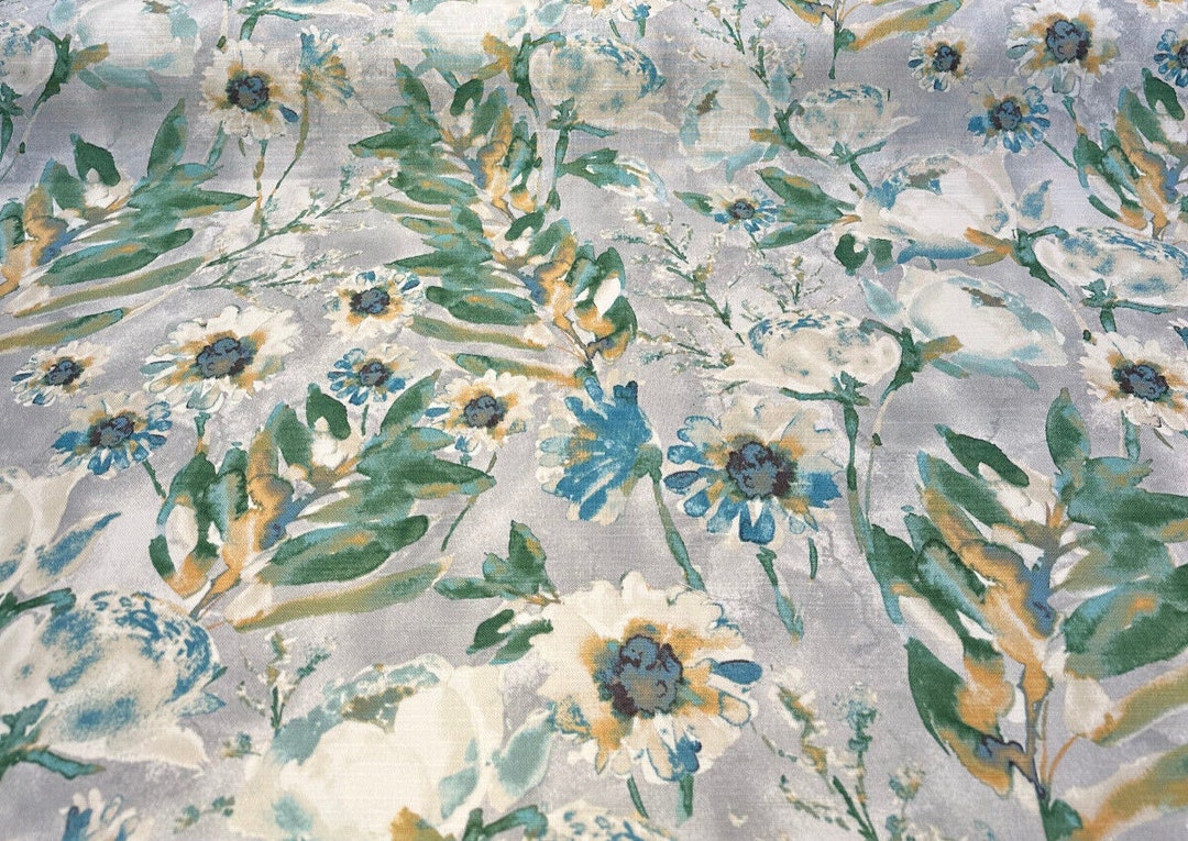 Kelly Ripa Home Seaglass Flower Mania Floral Cotton Fabric by the Yard ...